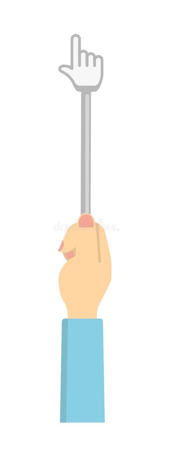 Hand Holding Pointing Stick Vector Illustration Female Hand Stock ...