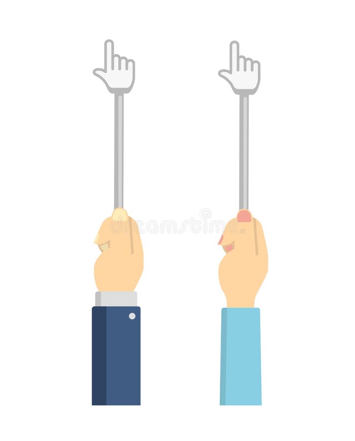 Hand Holding Pointing Stick Vector Illustration Male Hand , Business ...