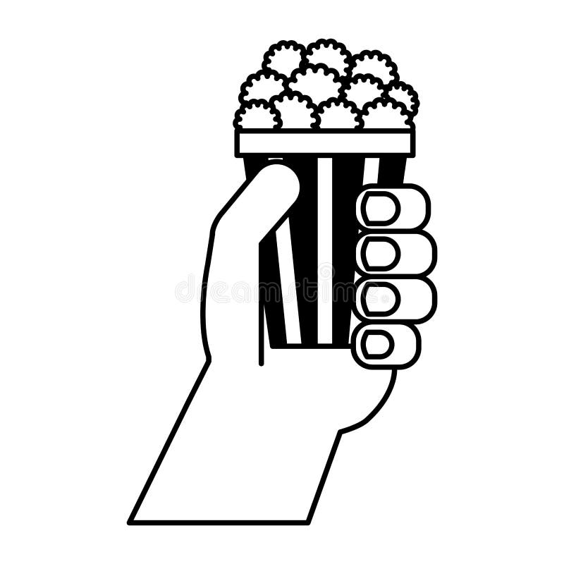 Hand Holding Popcorn Cinema Movie Stock Vector - Illustration of ...