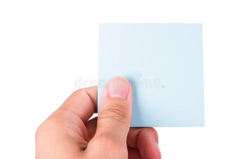 Adult Man Hand Holding Sticky Note Stock Photo - Image of hand, post ...