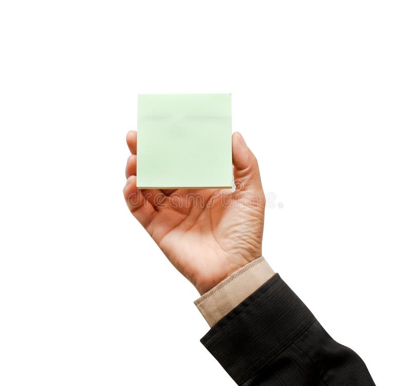 Hand holding post-it note stock image. Image of notepaper - 47349327