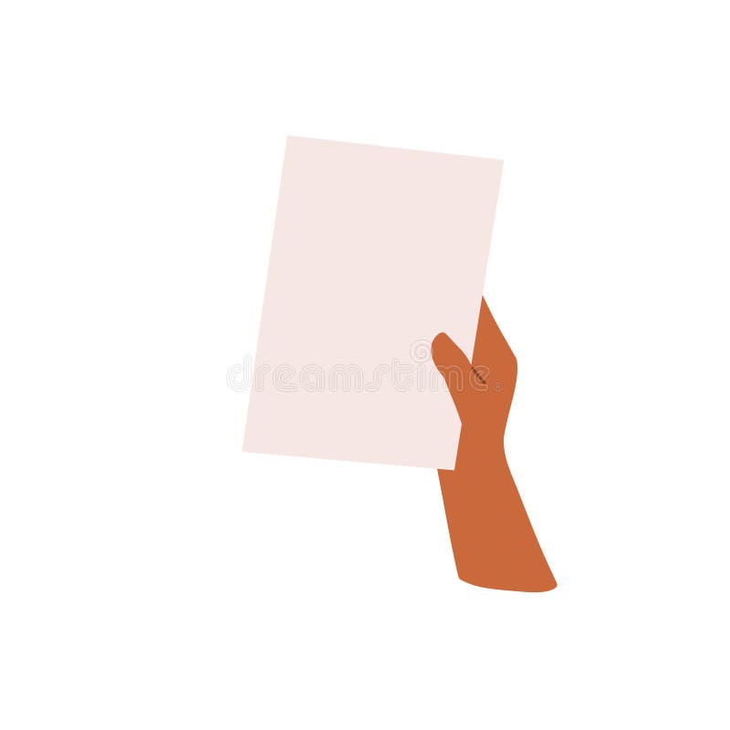 Hand Holding Poster or Banner. Vector Cartoon Illustration Stock Vector ...