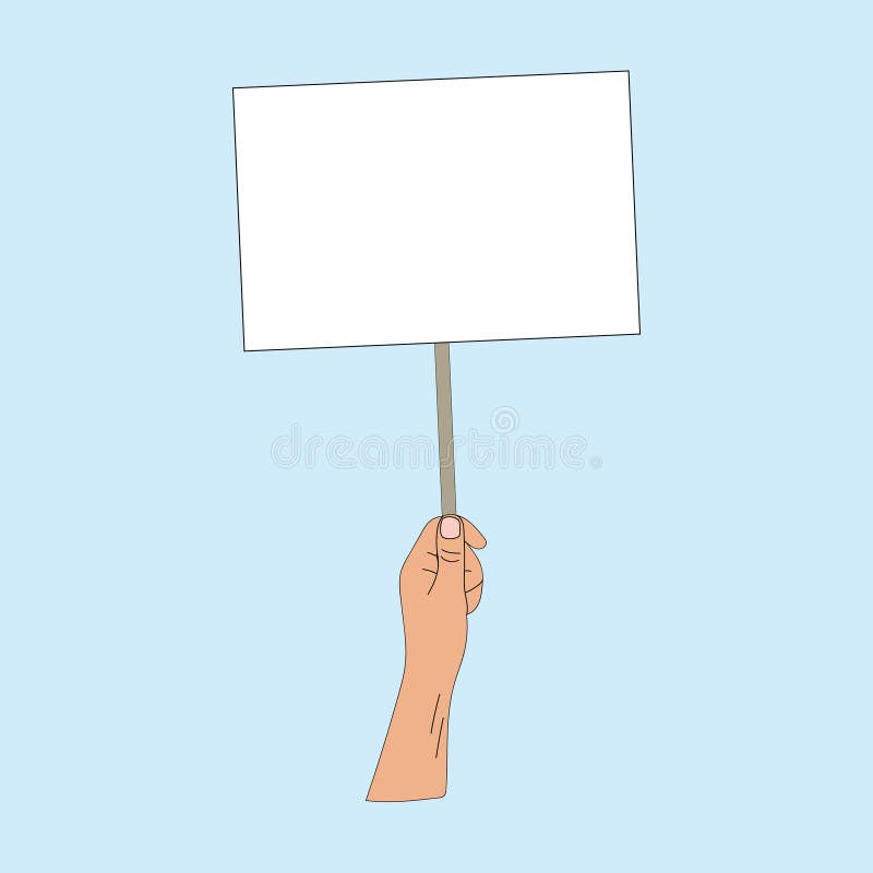 Hand Holding a Poster, Vector Illustration of Hand Draw Stock Vector ...