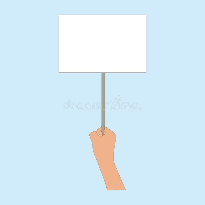Hand Holding a Poster, Vector Illustration of Hand Draw Stock Vector ...