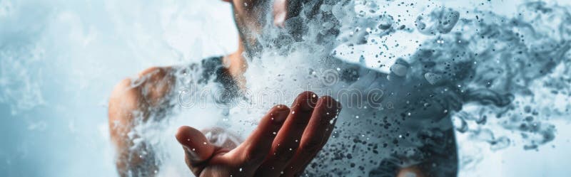Hand Holding Powder Explosion Stock Image - Image of generated ...