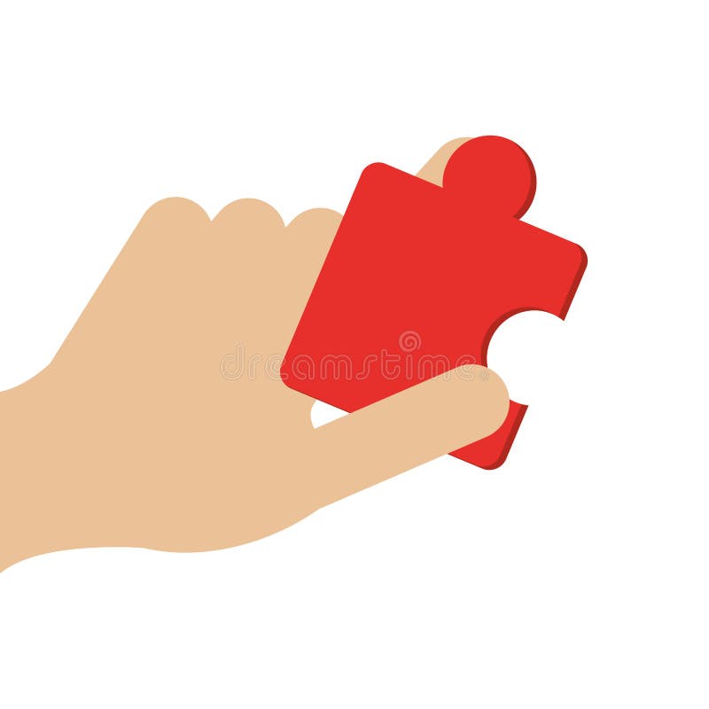 Hand Holding Puzzle Piece Icon Stock Illustration - Illustration of ...