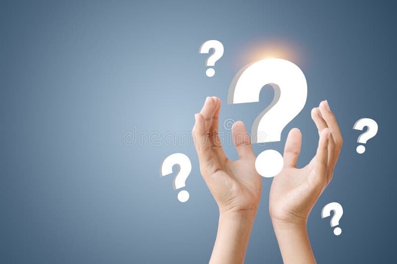 A Hand Holding a Question Mark with Other Question Marks Surrounding it ...