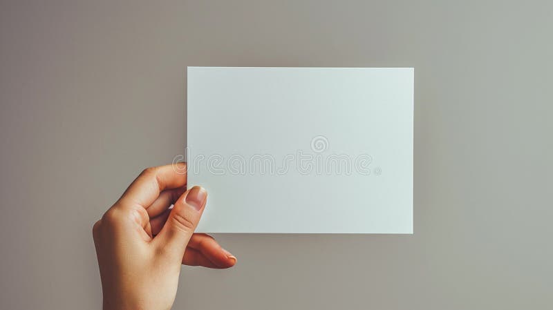 Hand Holding Rectangular Blank White Paper Board, Card for Advertising ...