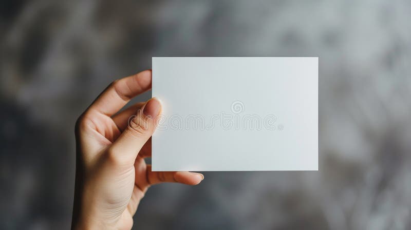 Hand Holding Rectangular Blank White Paper Board, Card for Advertising ...