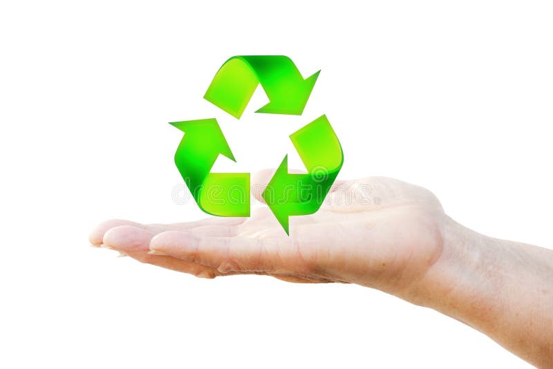 Hand Holding Recycling Symbol Stock Image - Image of human ...