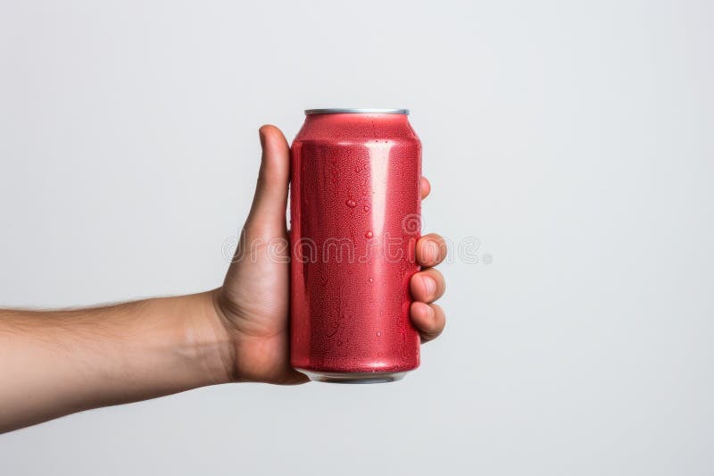A Hand Holding a Red Can of Soda Stock Illustration - Illustration of ...