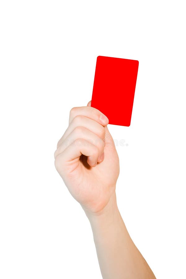 Hand Showing Yellow Red Card Isolated Stock Image - Image of penalty ...