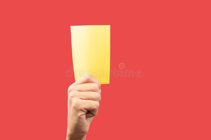 Hand Holding a Red Card Isolated on Red Background Stock Photo - Image ...
