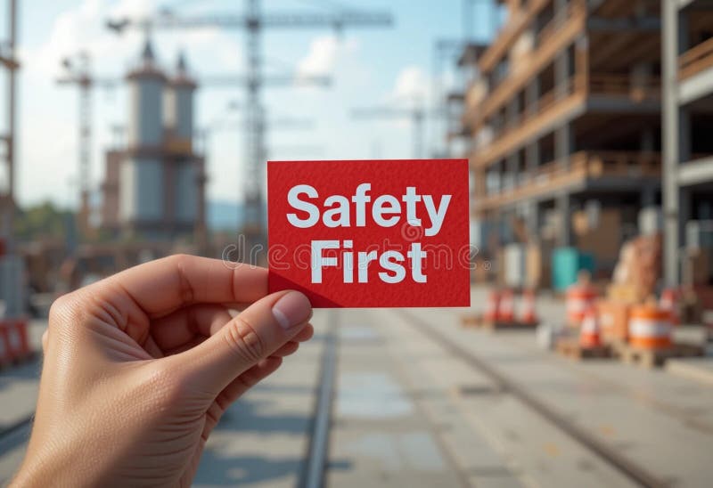 Safety First: a Construction Site Priority Stock Illustration ...