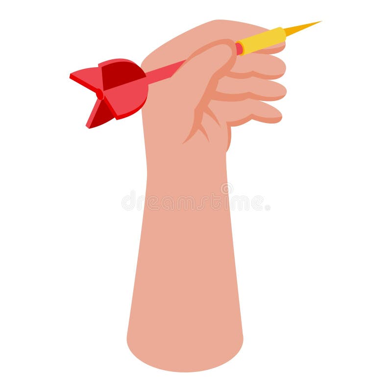 Hand Holding Red Dart Getting Ready To Play Darts Stock Illustration ...