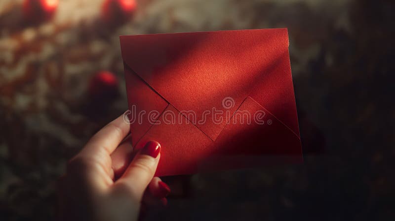 Hand Holding Red Envelope, Illuminated by Soft Light, Creates Warm and ...