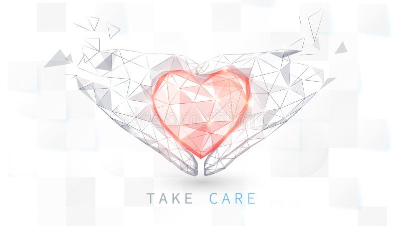 Hand Holding Red Heart on White Background. Take Care Symbol Stock ...