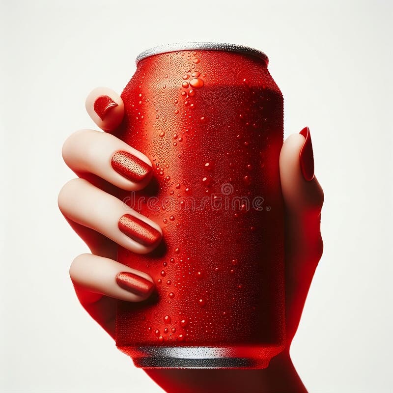 A hand holding a red soda stock illustration. Illustration of cola ...