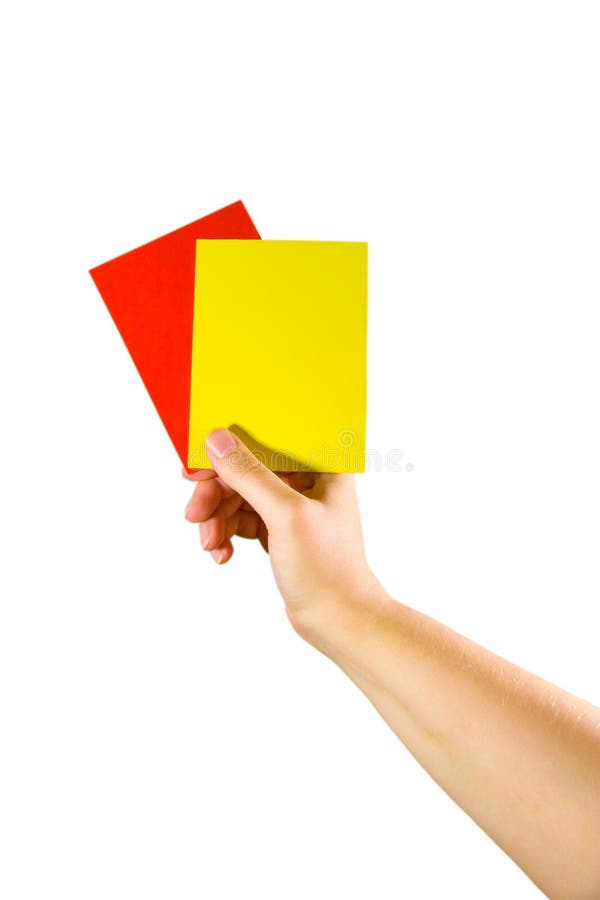 Hand Showing Yellow Red Card Isolated Stock Image - Image of penalty ...