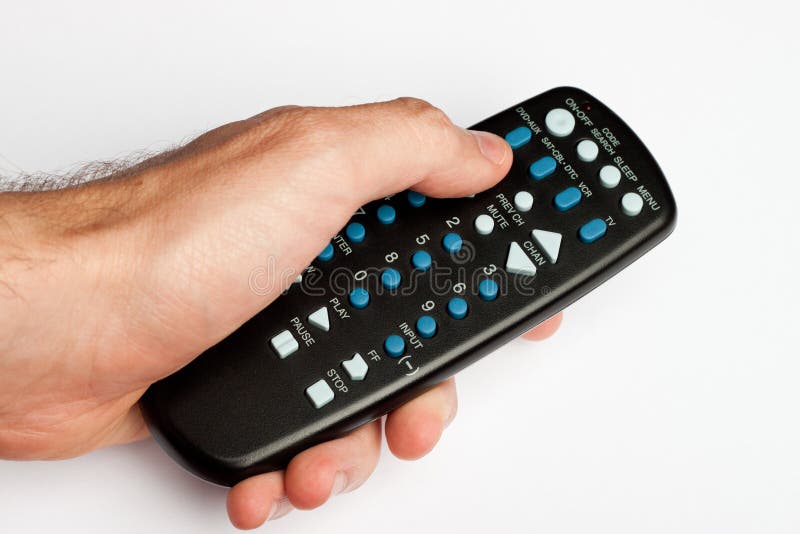 Hand holding remote stock photo. Image of volume, white - 33487822