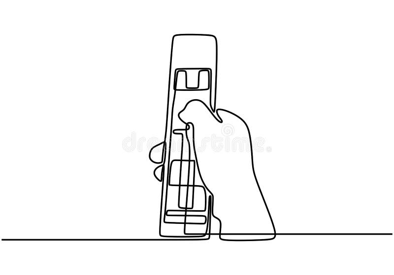 Hand Holding Remote. Continuous Line Drawing Stock Vector ...