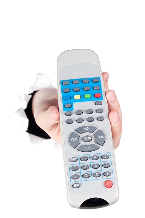 Hand Holding Remote Control Stock Image - Image of paper, holding: 24144787