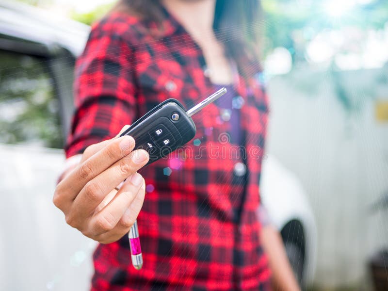 Hand Holding the Remote Control Car Alarm Systems Stock Image - Image ...