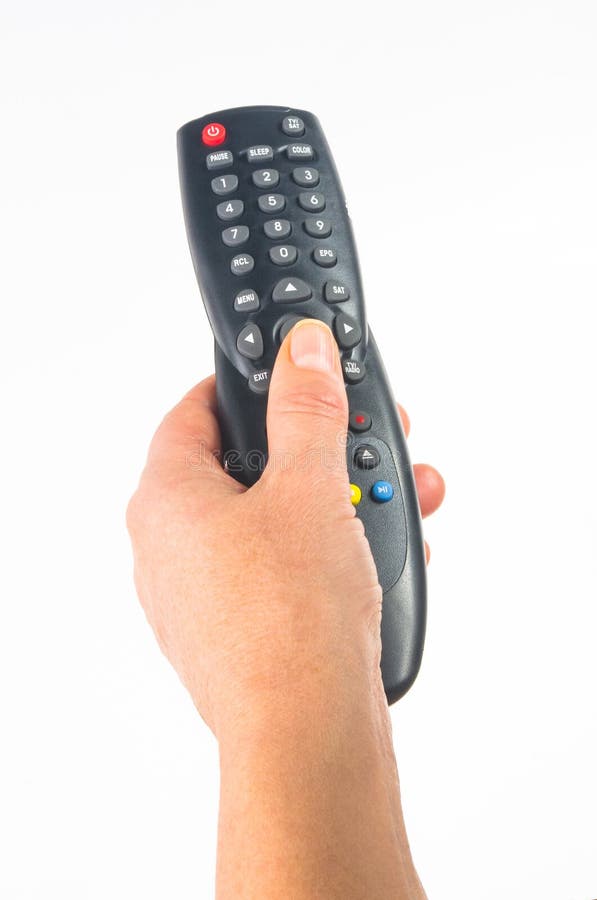 Hand Holding a Remote Control Stock Image - Image of marketing, media ...
