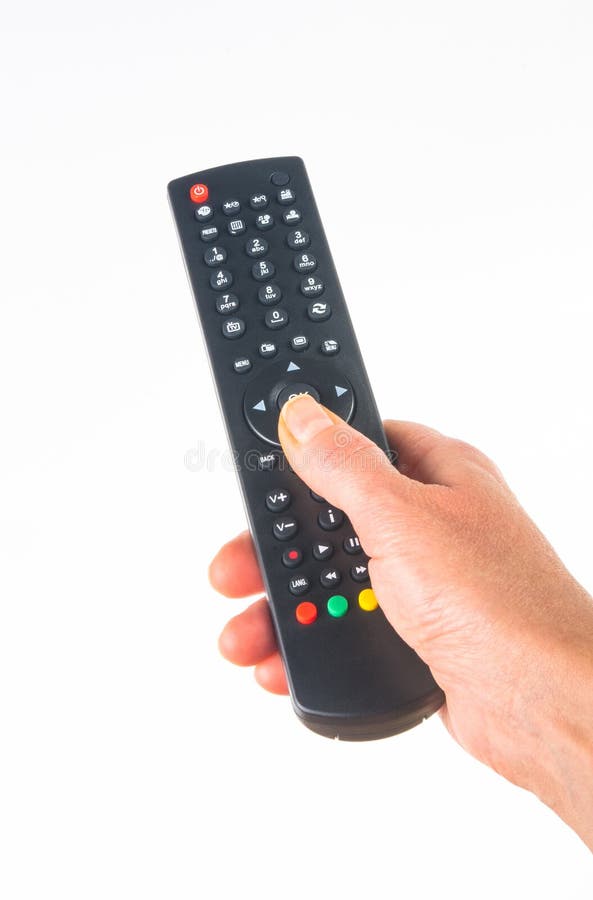 Hand Holding a Remote Control Stock Image - Image of decisions, fingers ...