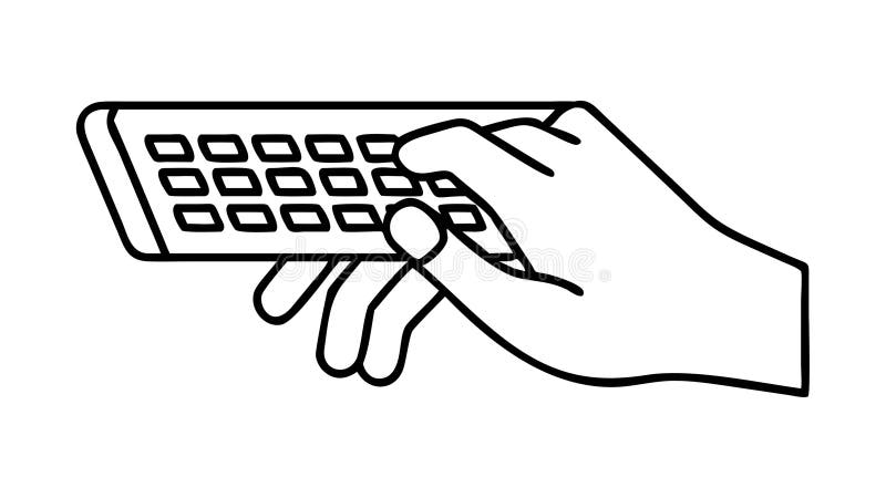 Hand Holding Remote Control Icon for Device Operation, Vector Design ...