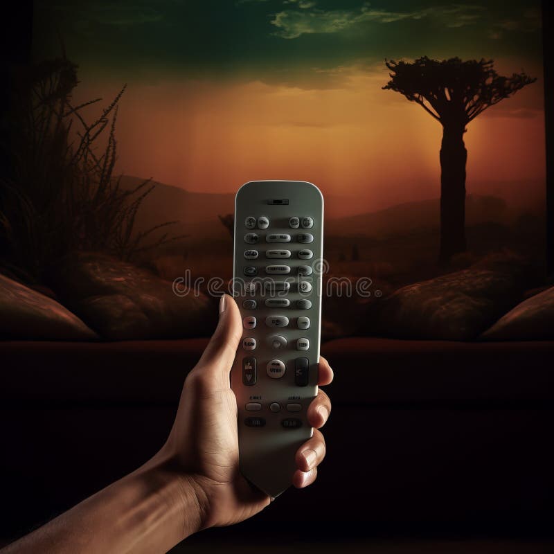 Hand Holding a Remote Control Stock Illustration - Illustration of ...
