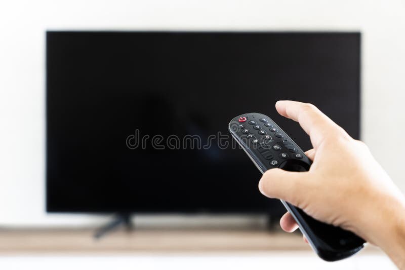 Hand Holding Remote Control for Turn Off TV Stock Image - Image of ...