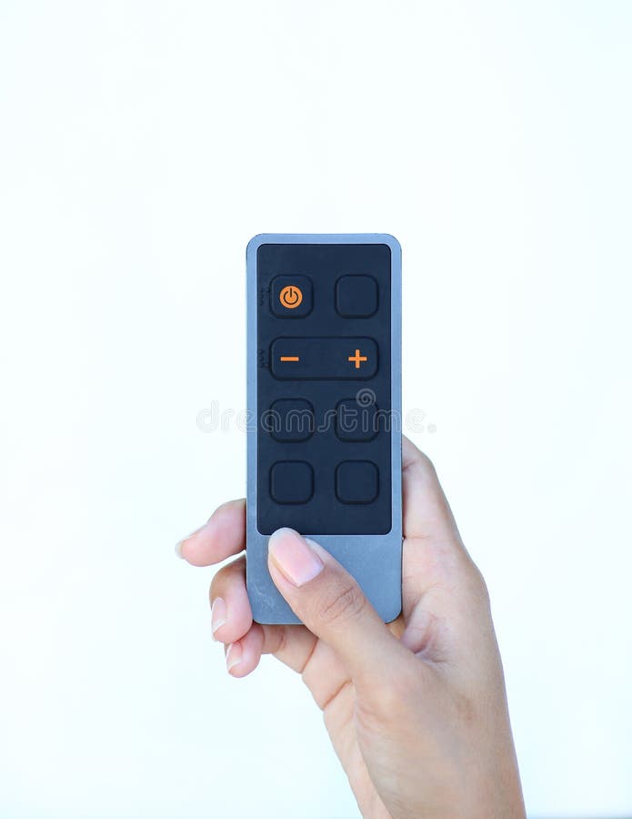 Hand Holding Remote Control on White Background Stock Image - Image of ...