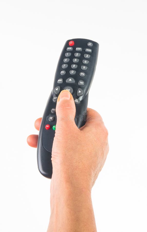 Hand Holding a Remote Control, Close Up Stock Photo - Image of ...
