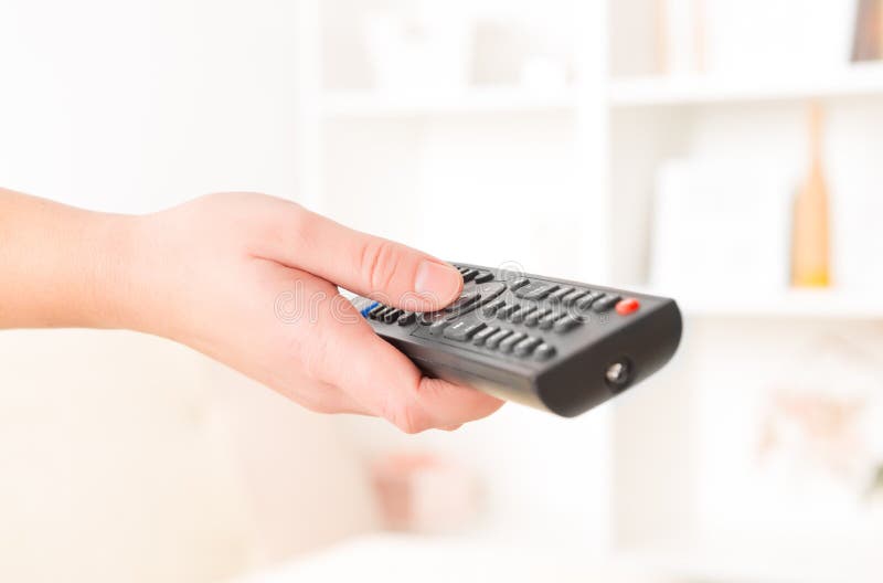 Hand Holding Remote Controller Stock Image - Image of aiming ...