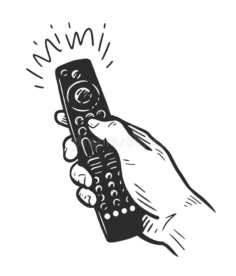 Hand Holding Remote Controller Pop Art Retro Style. Control Vector ...