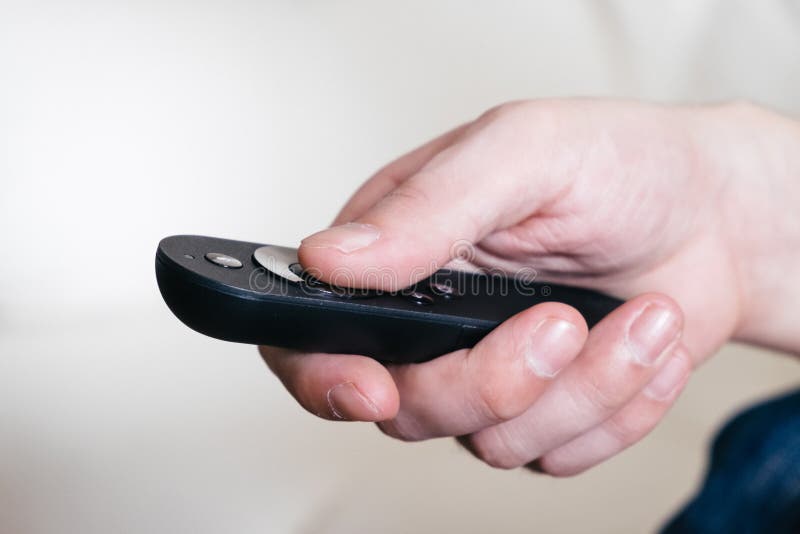 Hand Holding Remote Controller Stock Image - Image of home ...