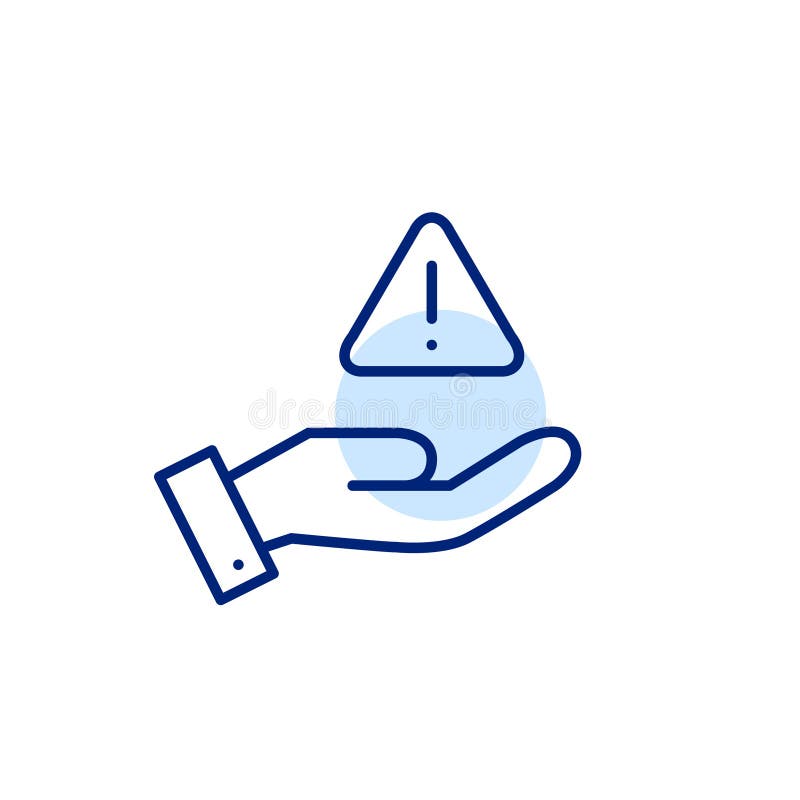 Hand Holding Risk Alert Symbol. Caution, Handle with Care. Immediate ...