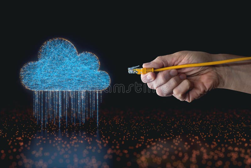 Cloud Computing Data Rain RJ45 Cable Stock Image - Image of computer ...