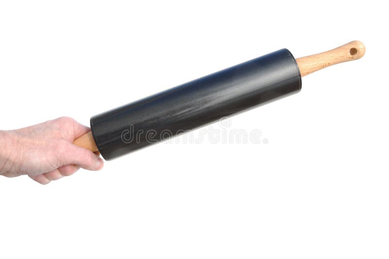 Hand Holding a Rolling Pin stock photo. Image of white - 13412706