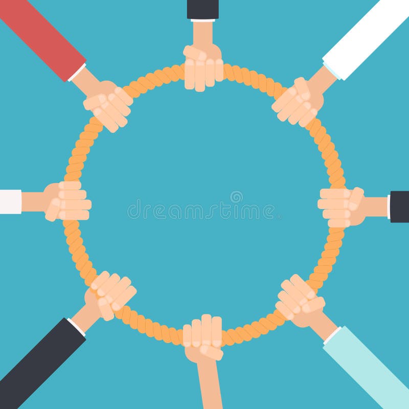 Hand holding rope stock vector. Illustration of hope - 94252377