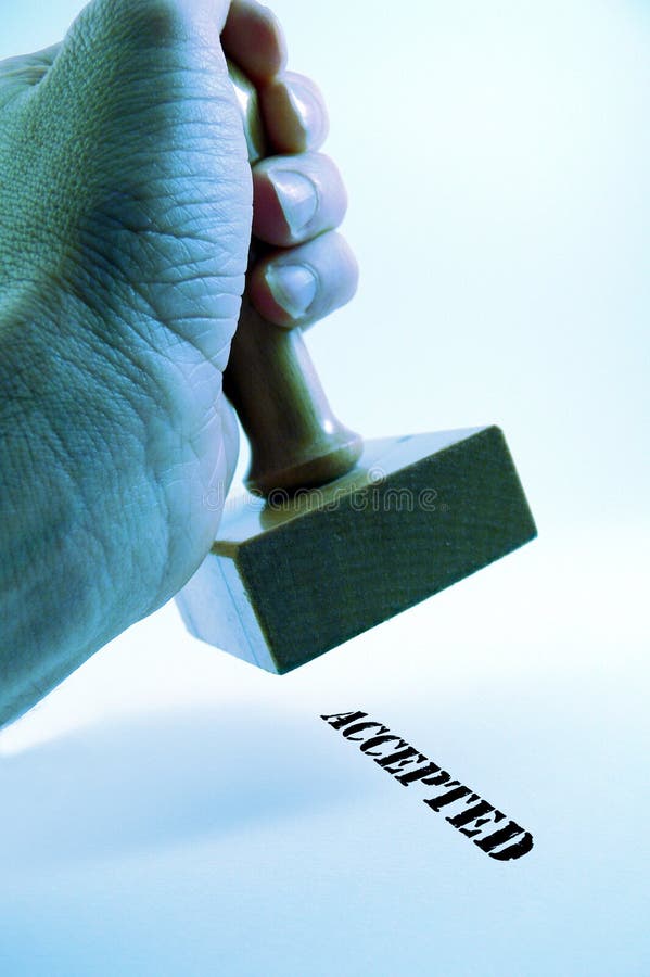 Hand Holding Rubber Stamp - Accepted Stock Image - Image of photograph ...