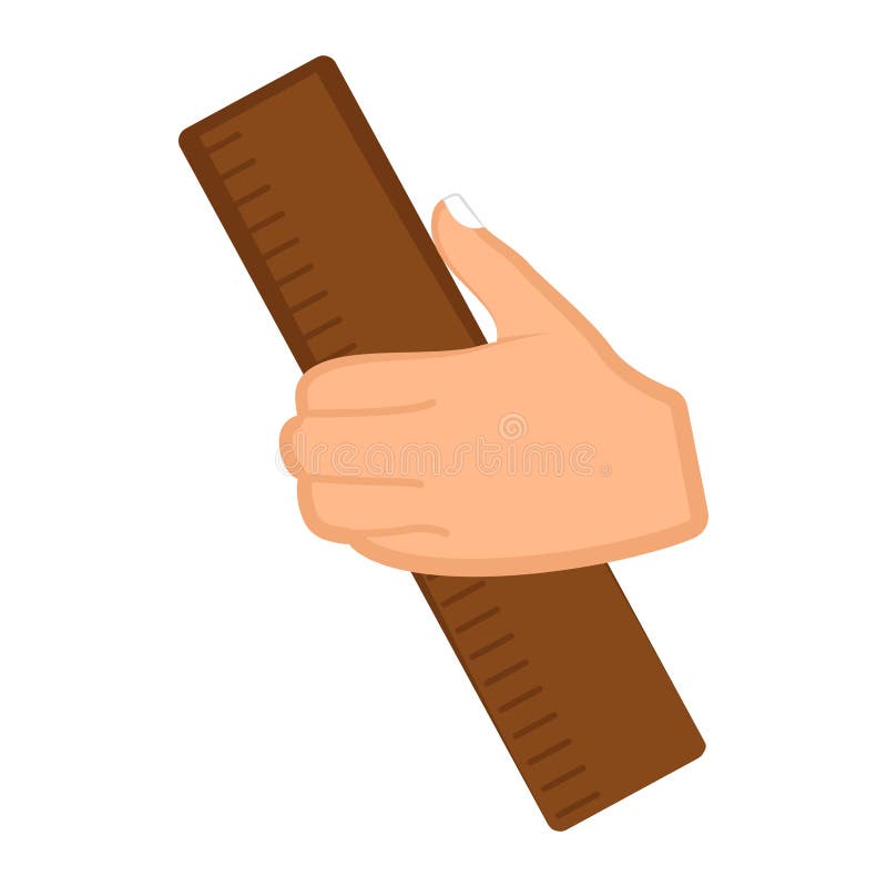 Hand holding a ruler stock vector. Illustration of adult - 132797977