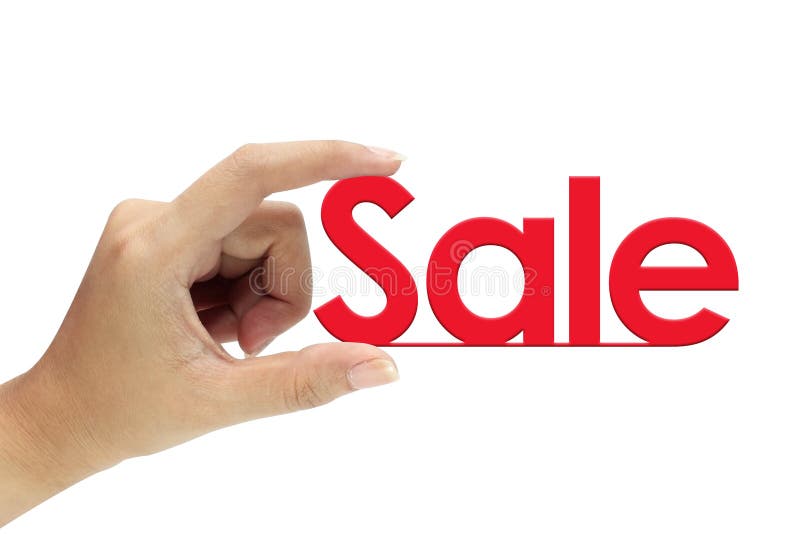Hand holding sale sign stock photo. Image of advertisement - 25830080