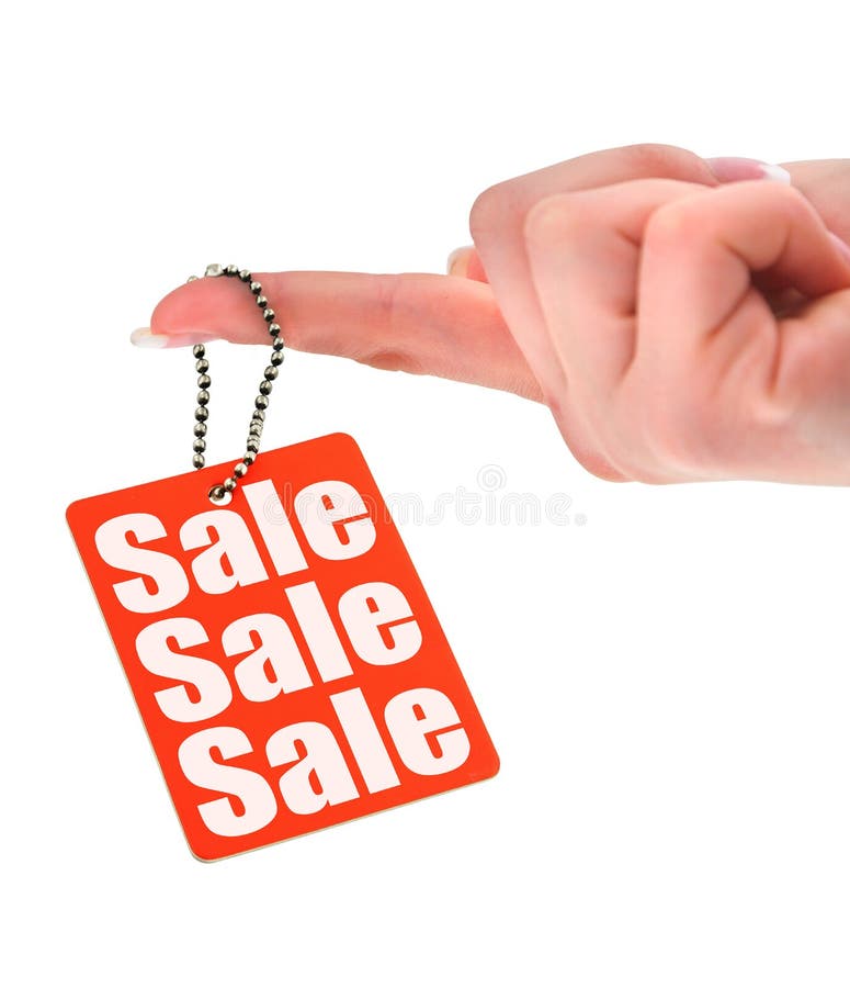 Hand holding sale tag stock photo. Image of information - 10427700