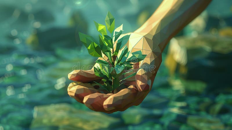 A Hand Holding a Sapling stock illustration. Illustration of earth ...