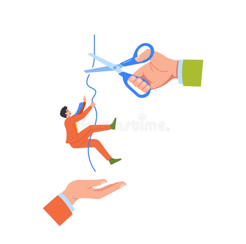 Hand Holding Scissors Symbolically Cuts the String Binding a ...