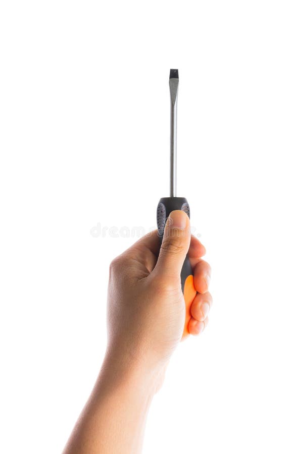 Hand holding screwdriver stock photo. Image of hold, cutout - 60151580