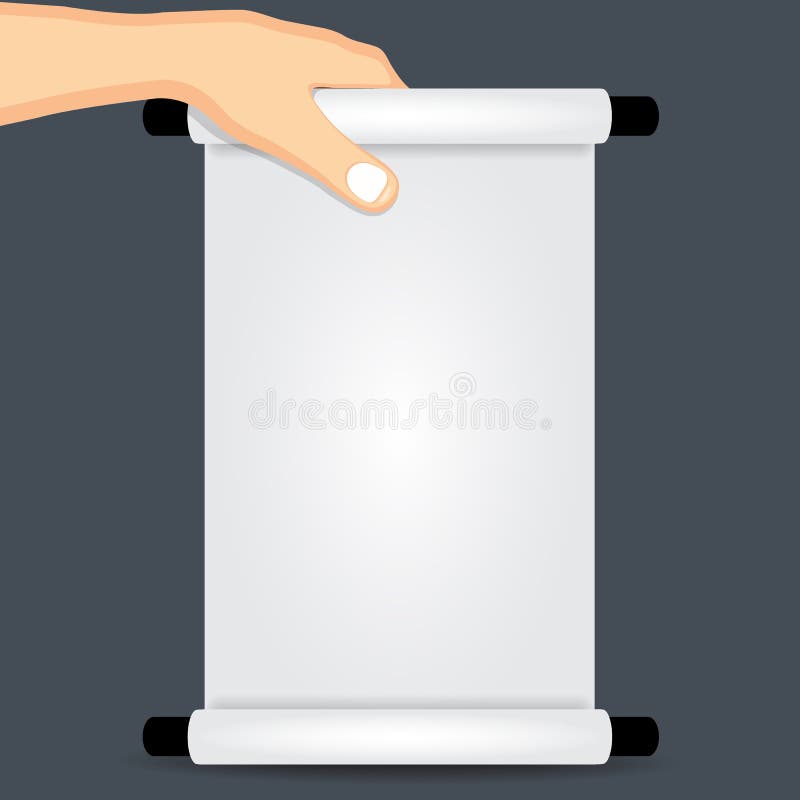 Hand holding scroll. stock vector. Illustration of paper - 66372655