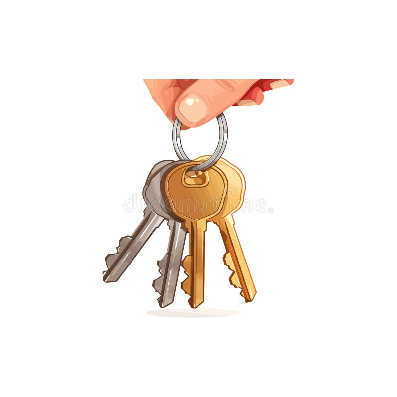Hand Holding a Set of Keys. Vector Illustration Design Stock ...